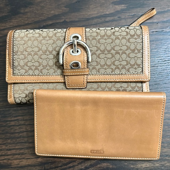 Coach | Bags | Coach Signature Wallet And Check Book Cover | Poshmark